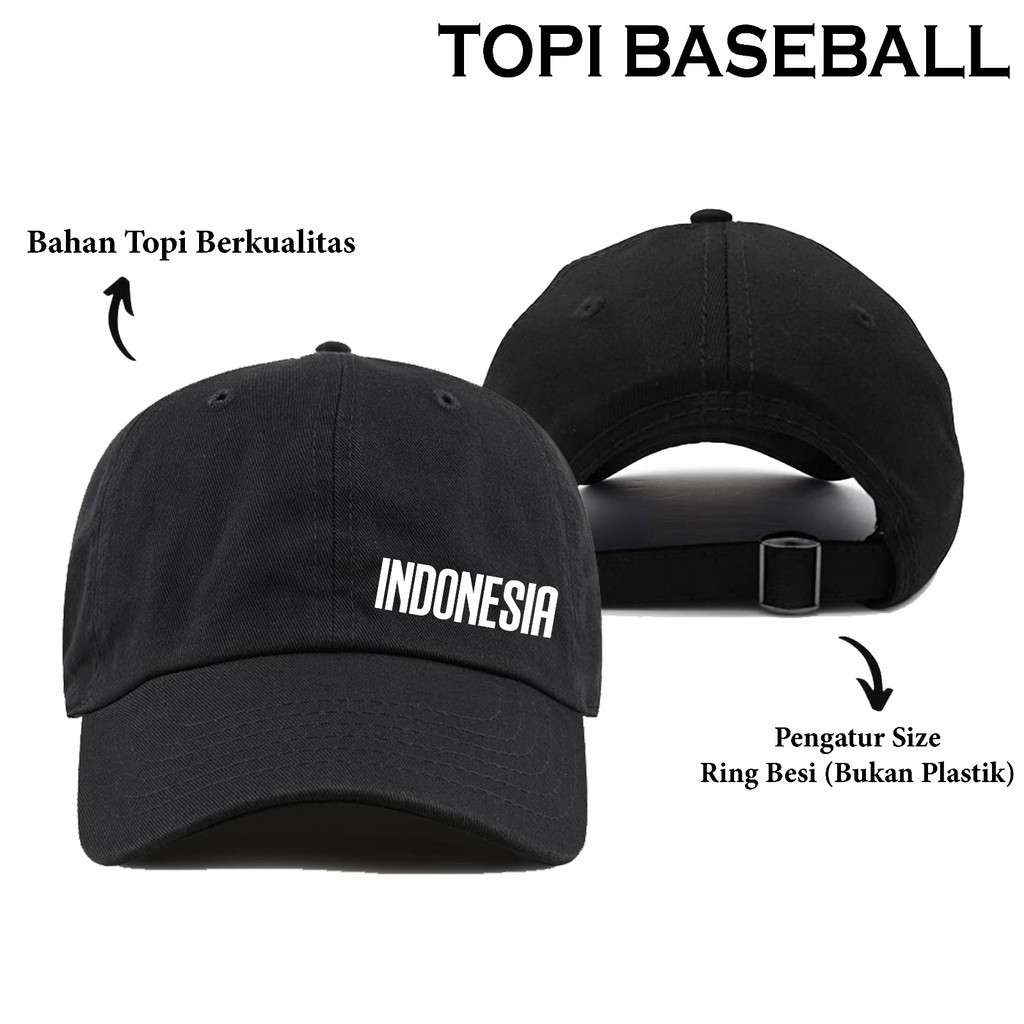 Jual EXD - Baseball Caps Sablon Tulisan Indonesia / Topi Baseball ...