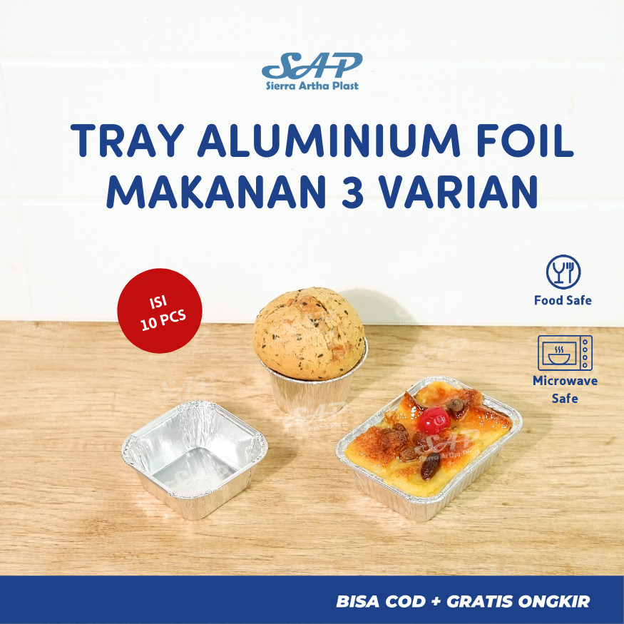 Jual CUP ALUMINIUM FOIL PERSEGI PANJANG / BULAT / PERSEGI KOTAK ISI 10 PCS | Shopee Indonesia