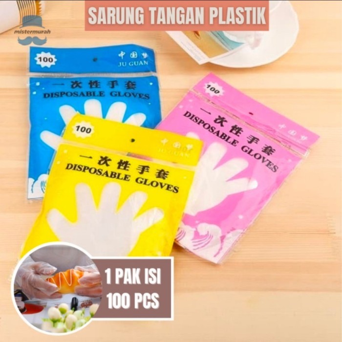 Jual Sarung Tangan PLASTIK TRANSPARAN Isi 100 Pc Sarung Tangan Sekali ...