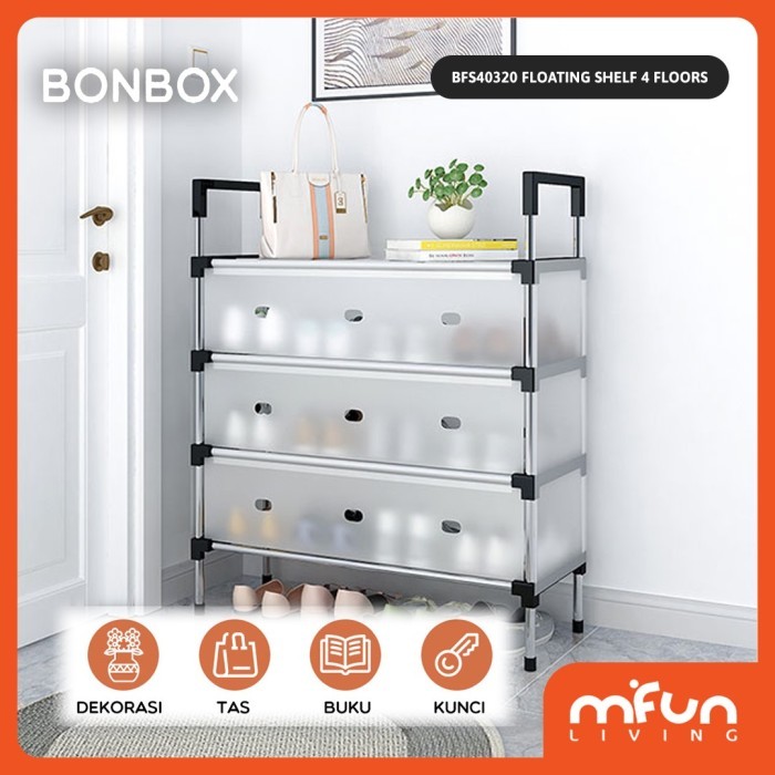 Jual BONBOX Rak Sepatu Sendal Floating Shelf Tempat Penyimpanan Sepatu ...