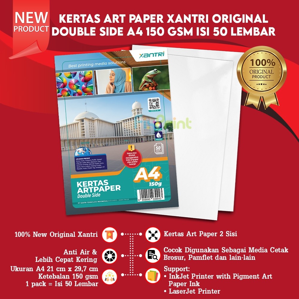 Jual Kertas Photo Art Paper A4 A5 120gsm 150gsm 210gsm 120 gsm Double ...