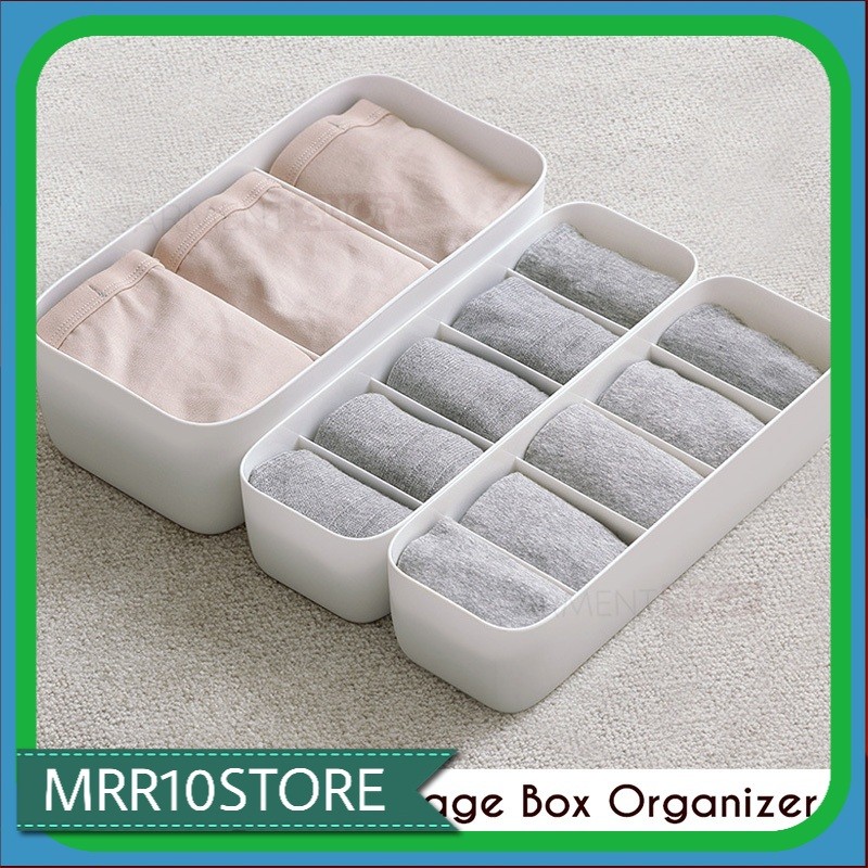 Jual Kotak Organizer 5 Sekat Tertutup Penyimpanan Kaus Kaki CD Partisi ...