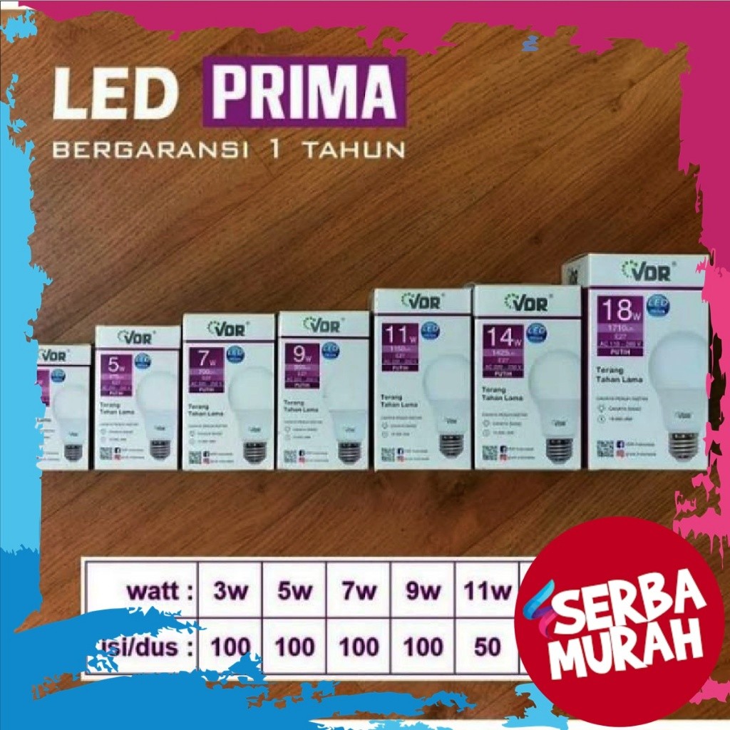 Jual VDR Lampu Bohlam Led Prima 3 5 7 9 11 14 18 22 watt | Shopee Indonesia