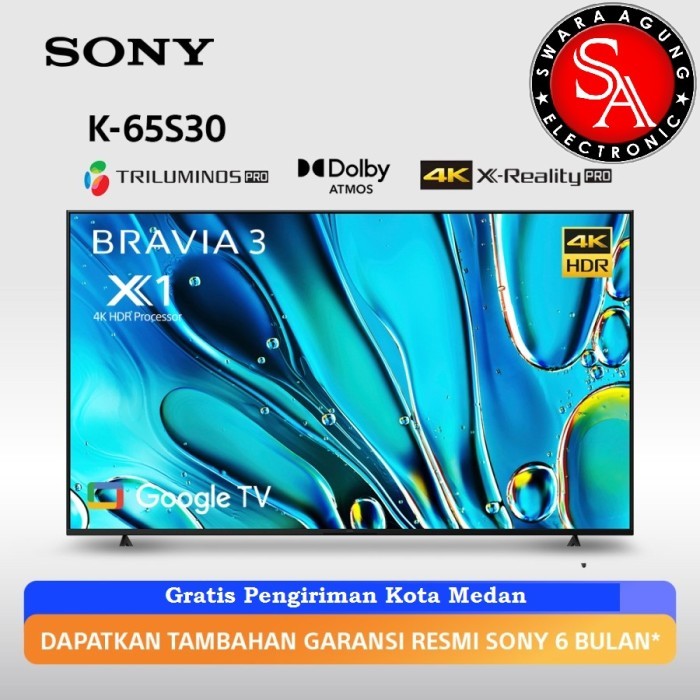 Jual Led UHD 4K Google TV 65 Inch SONY Type : K-65S30 - HDR+ X Reality ...
