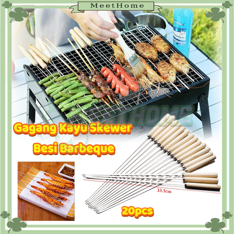 Jual [20PCS] Alat Tusuk Sate Stainless Steel/Alat Tusuk Sate Besi ...