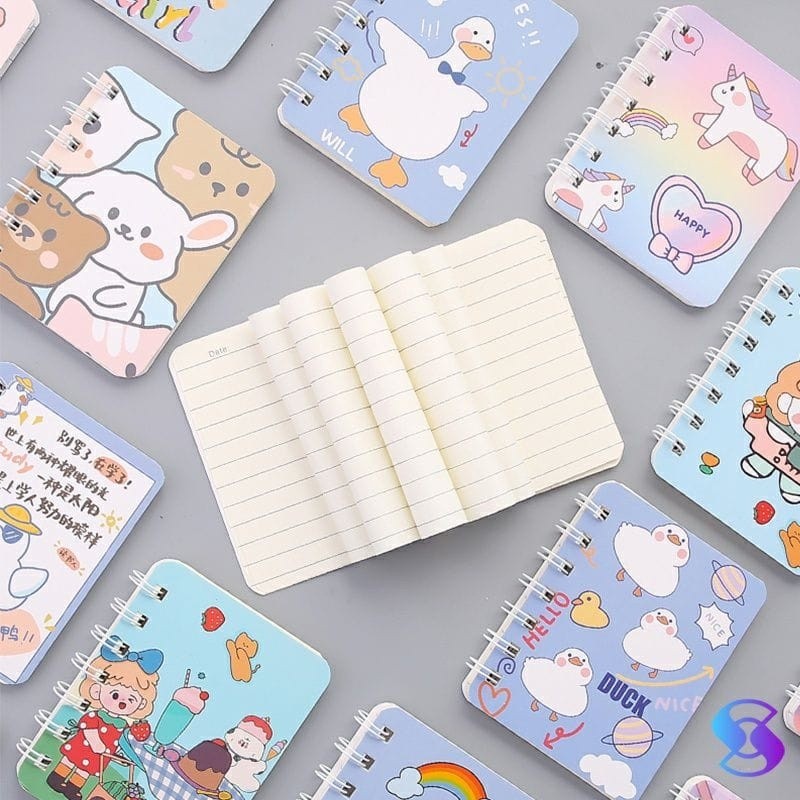 Jual Notebook Mini A7 Karakter Lucu Ring Spiral isi 80 Lembar Note Book ...
