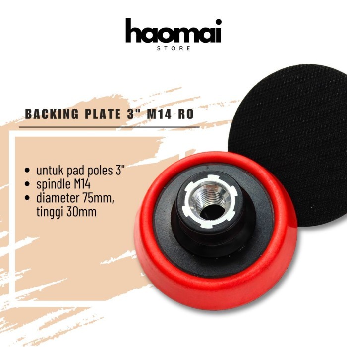 Jual Backing Plate 3 inch M14 mesin Poles Rotary RO Polisher Backing ...