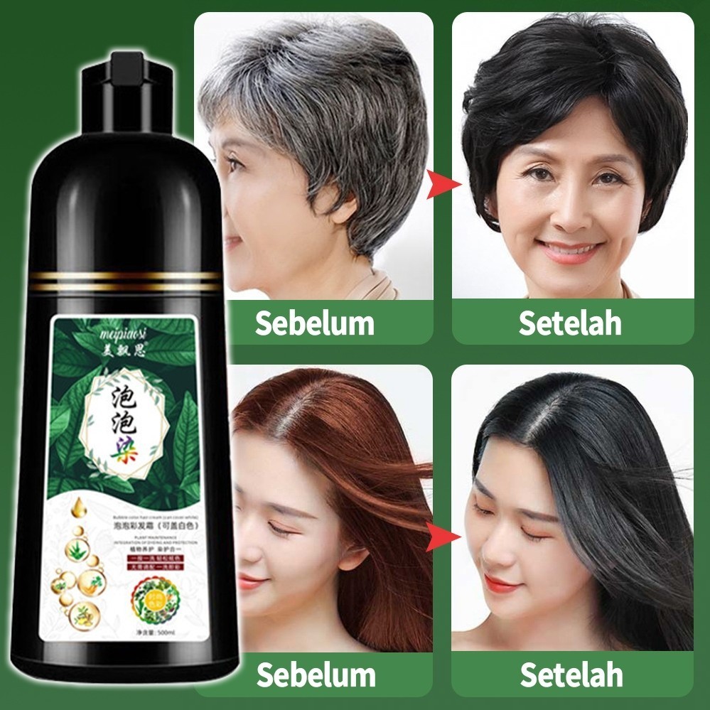 Jual Shampo Penghitam Rambut Uban Shampoo 500ml Pewarna Rambut Dengan ...
