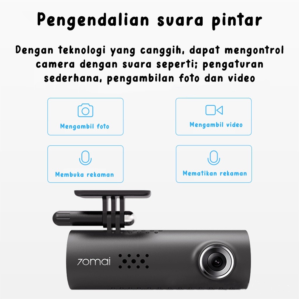 Jual CCTV Smart Dash Cam Wifi DVR Car Voice Control 70MAI Kamera CCTV ...