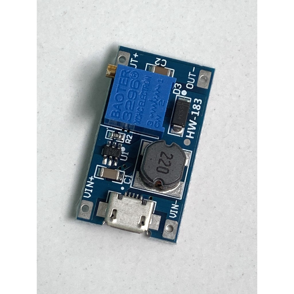 Jual DC Step Up Converter 2A Module MT3608 Input Micro USB | Shopee ...