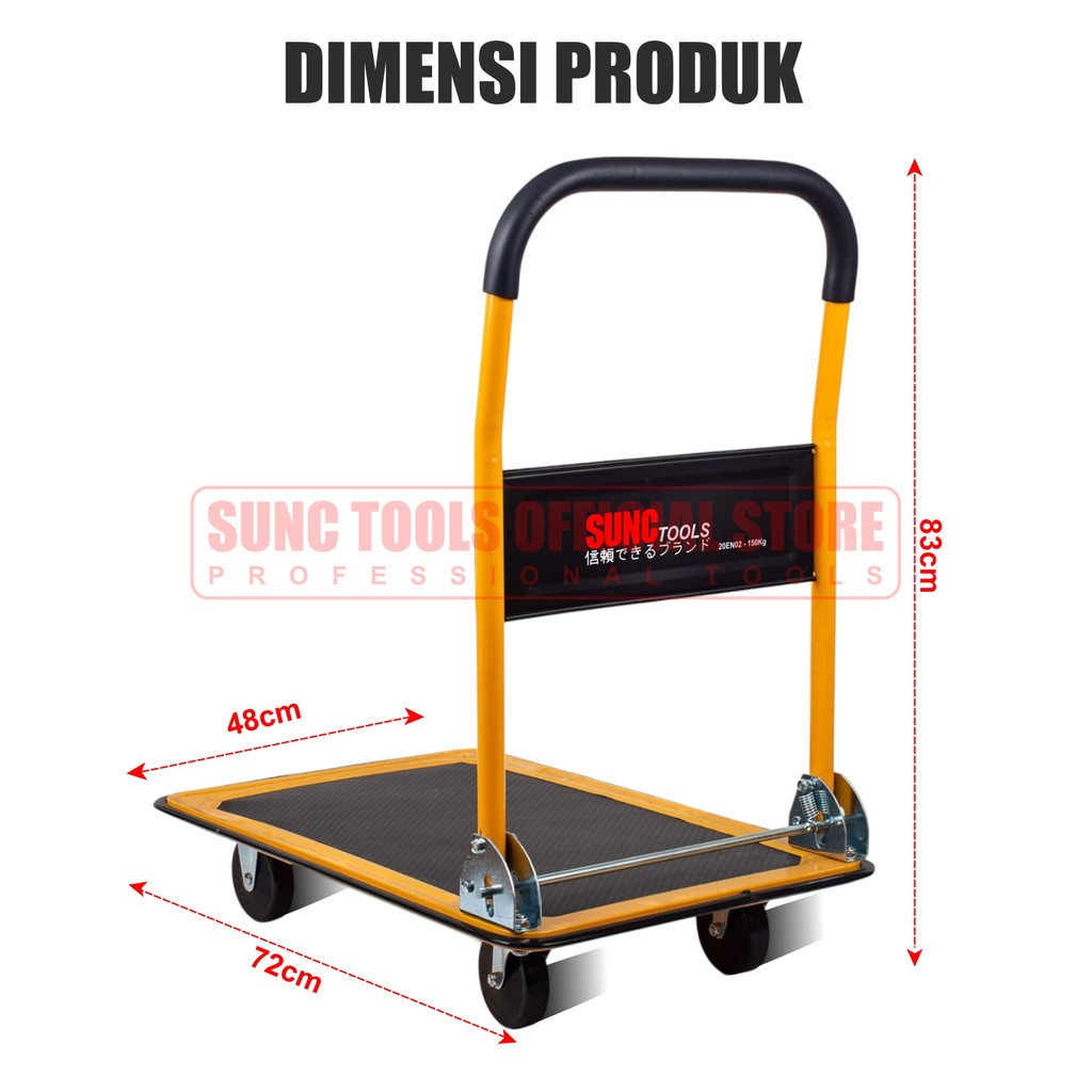 Jual SUNC TOOLS Troli Barang Platform Hand Truck Tolley Trolli BESI ...
