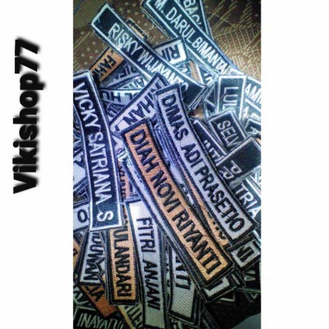 Jual Bordir Bordir nama / patch nama / name tag / papan nama / security ...