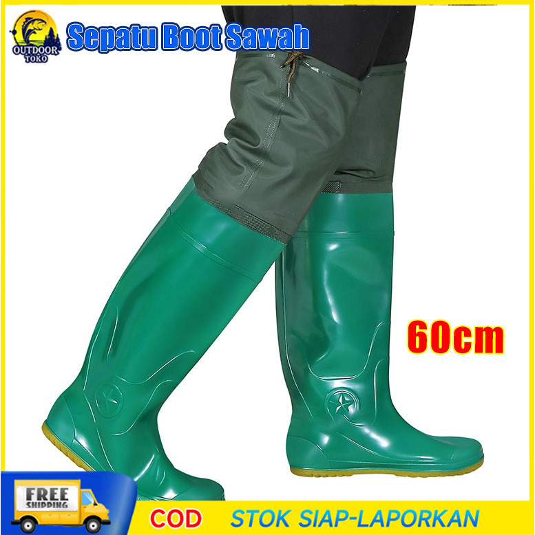 Jual 【COD】Sepatu Boot Sawah Panjang Pria Anti Air Impor Waterproof ...
