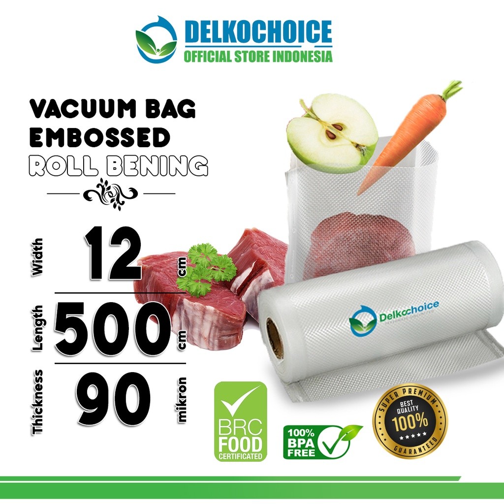 Jual Bag Vacuum ROLL 12cm x 5 Meter Emboss 90 Micron / Plastik Vakum ...