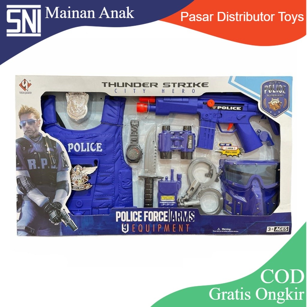 Jual Mainan Anak Mainan Polisi - Perlengkapan Set Rompi Polisi Borgol ...