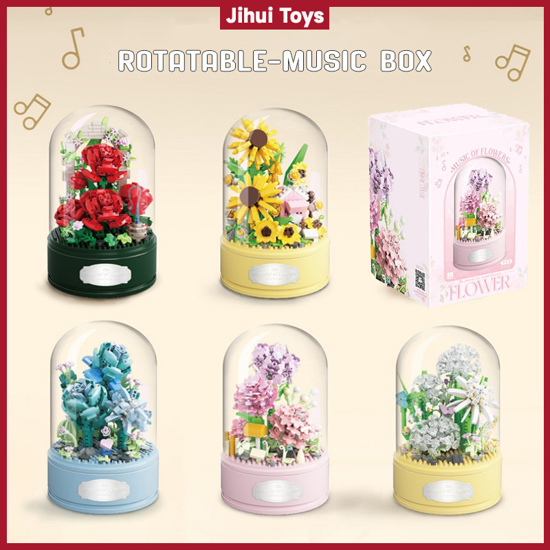 Jual Jihui Bunga Musik Box Mawar DIY Bunga Matahari Hadiah Hari ...
