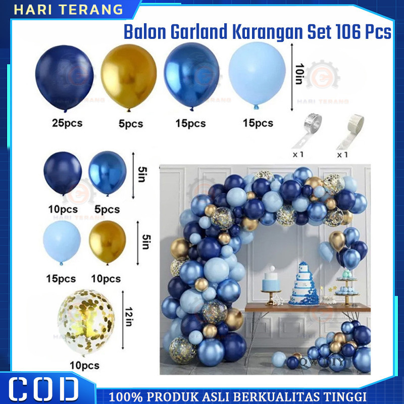 Jual Balon Garland Karangan Bunga Warna Biru Untuk Dekorasi Pesta Ulang ...