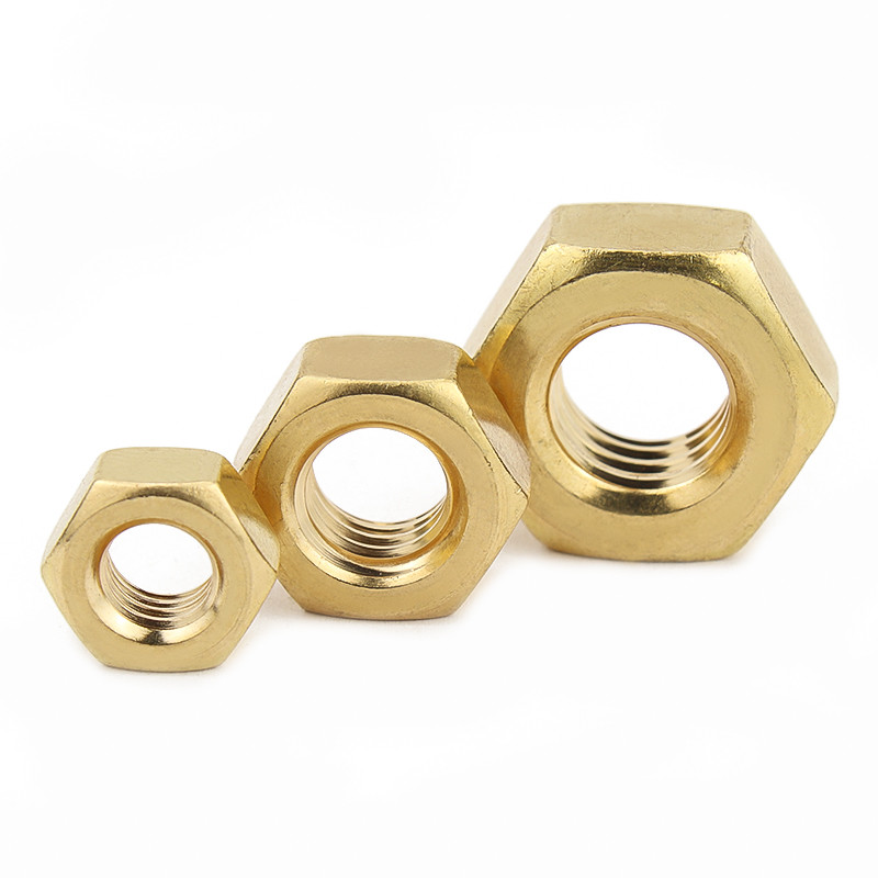 Jual 5/ 10 /50/ 100pcs DIN934 Solid Brass Copper Hex Hexagon Nut for M1.4 M1.6 M2 M2.5 M3 M4 M5 ...