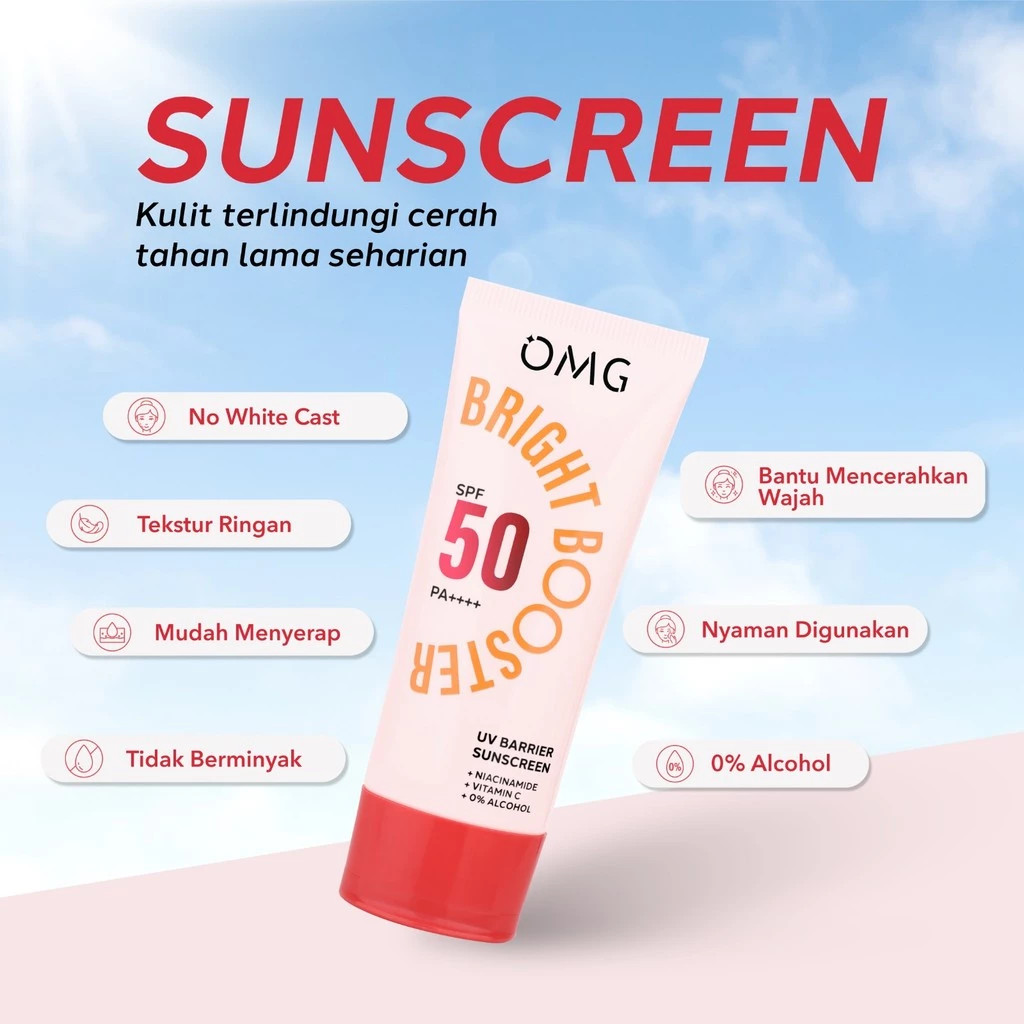 Jual OMG Oh My Glow Bright Booster UV Barrier Sunscreen SPF 50 PA ...