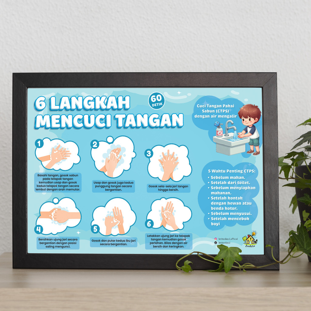 Jual Poster CUCI TANGAN PAKAI SABUN Dekorasi Hiasan Pajangan Dinding ...