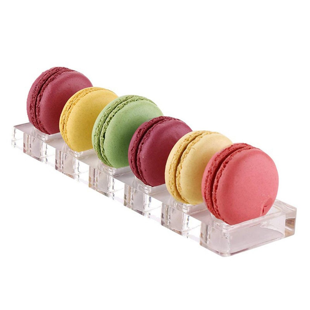 Jual Macaron Display Stand Transparent Rectangle 6 Holes Dessert ...