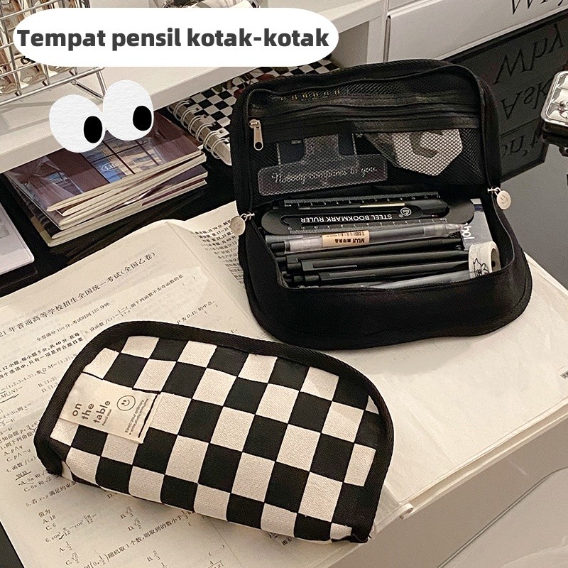 Jual Tempat Pensil Kapasitas Besar Kanvas Kotak Pensil Sederhana untuk ...