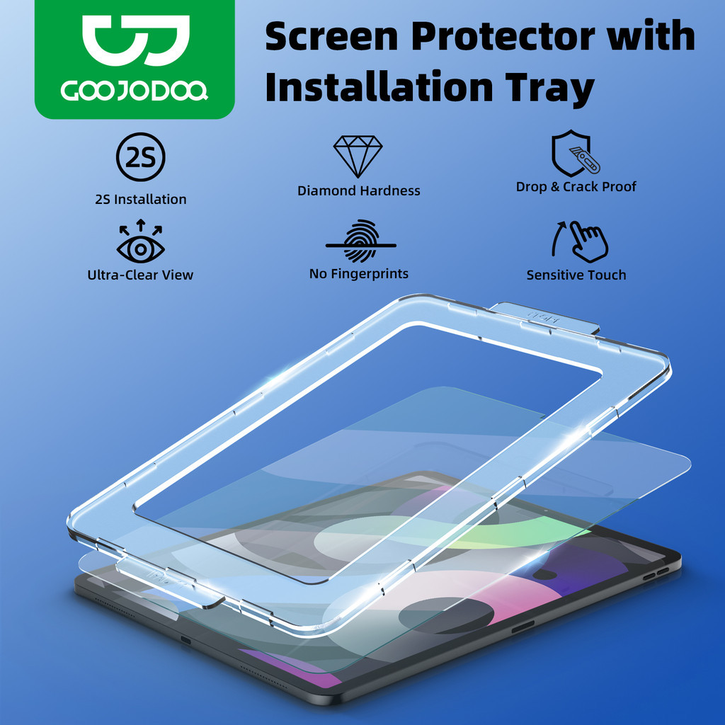 Jual Goojodoq IPad screen protector, easy to install in 2 seconds with ...