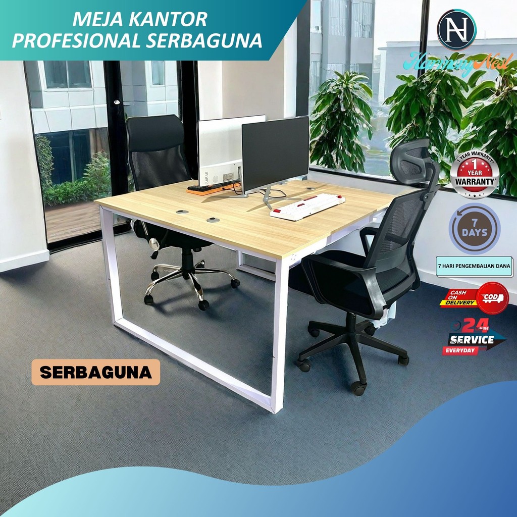 Jual HarmonyNest - Meja Kantor Dengan Pengatur Kabel Meja Kayu Elegan ...