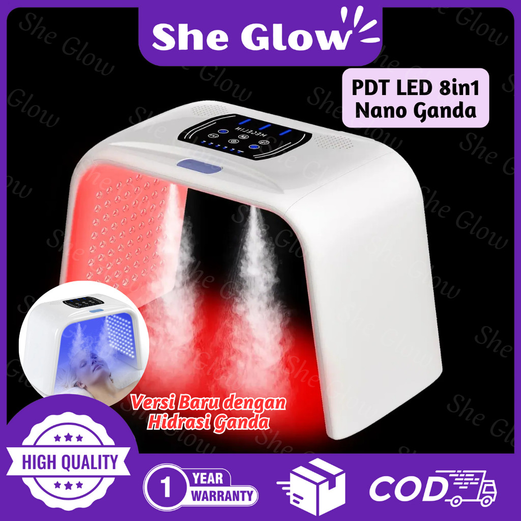 Jual She Glow (GARANSI 1 TAHUN) 8in1 Masker LED PDT Nano Ganda Steam ...