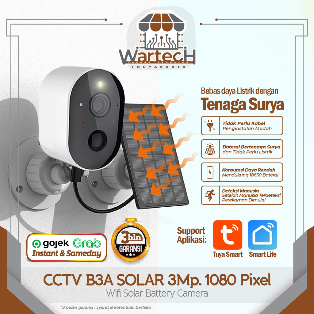 Jual CCTV SOLAR PANEL IP Camera dengan Batre, bebas kabel B3A SOLAR ...