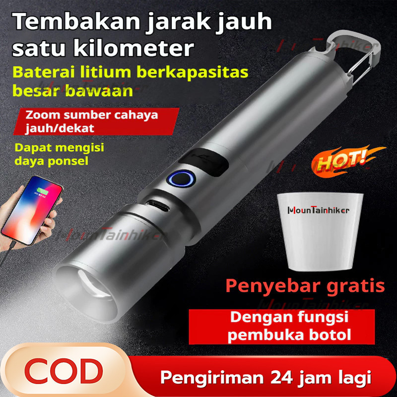 Jual Senter Led Super Terang Mini Rechargeable Senter luar ruangan Senter tahan air dan anti ...