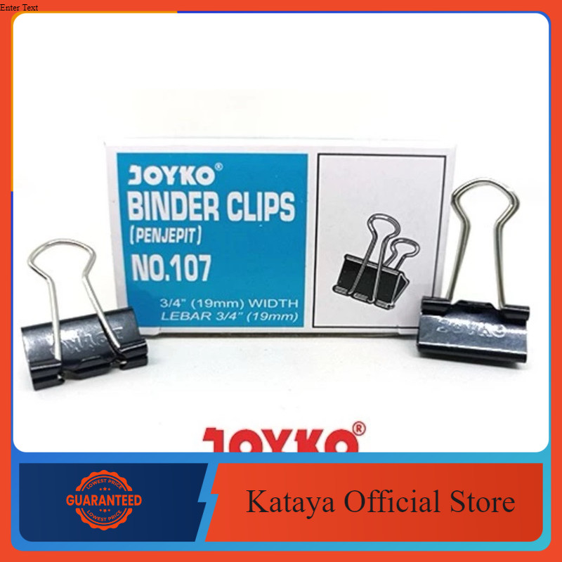 Jual Penjepit Kertas/Binder Klip/Binder Clip No.107 Joyko | Shopee ...