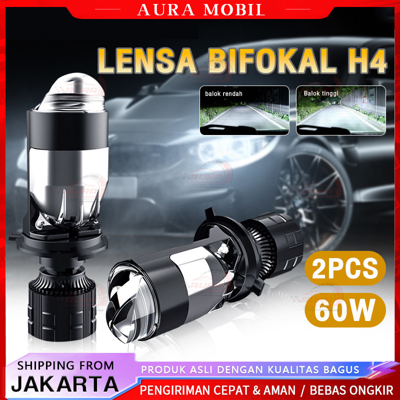 Jual 2PCS Lampu LED Headlamp Projie H4 Mini Projector Lens 100 Watt ...