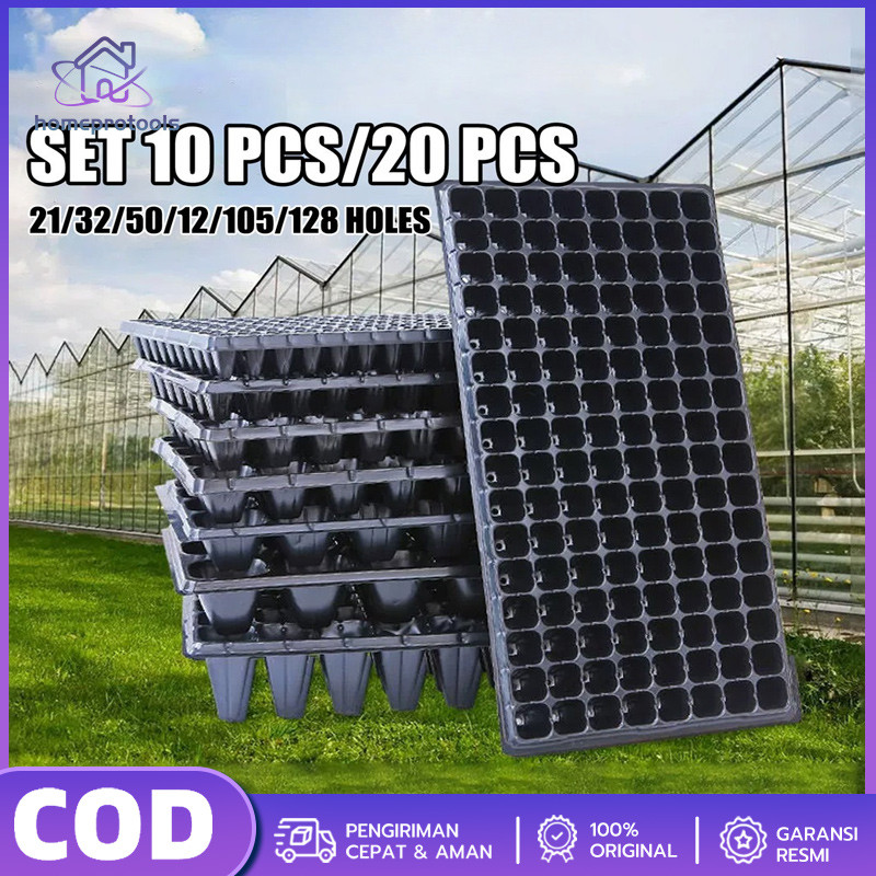 Jual Tray Semai 105 128 200 Lubang 10/20pcs Potray 0.8mm Seedling Tray ...