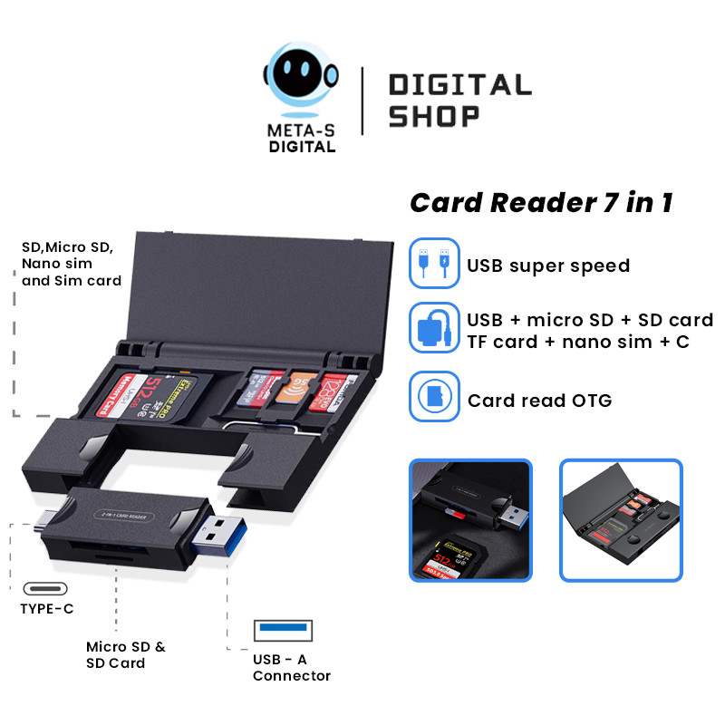 Jual 7 IN 1 Multi-function data card sd card organizer with OTG card ...