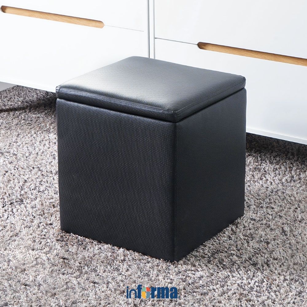 Jual Informa Sleep Irvin Bangku Fabric - Hitam Multipurpose Stool ...
