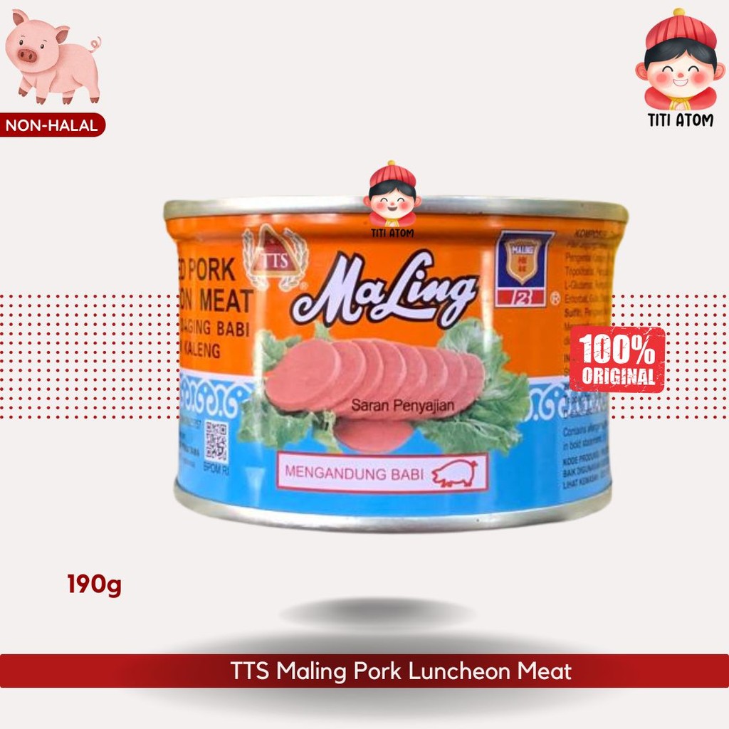 Jual 1 KARTON 48pcs TTS Maling Ham Babi Pork Luncheon Meat NON HALAL ...