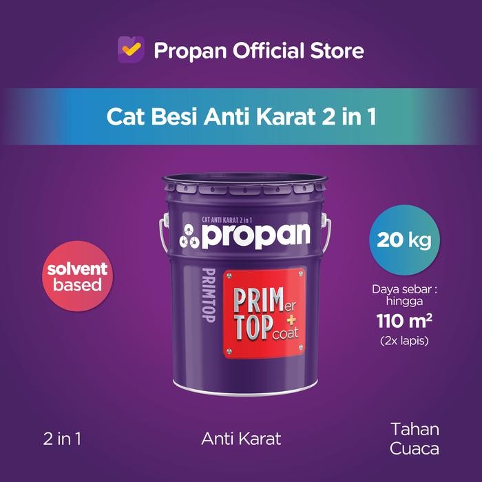Jual Cat Besi Anti Karat 2-in-1 Propan Primtop Putih 20Kg | Shopee ...