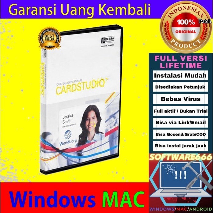 Jual Software Design Kartu Nama: Zebra CardStudio Professional 2.4 [WIN ...