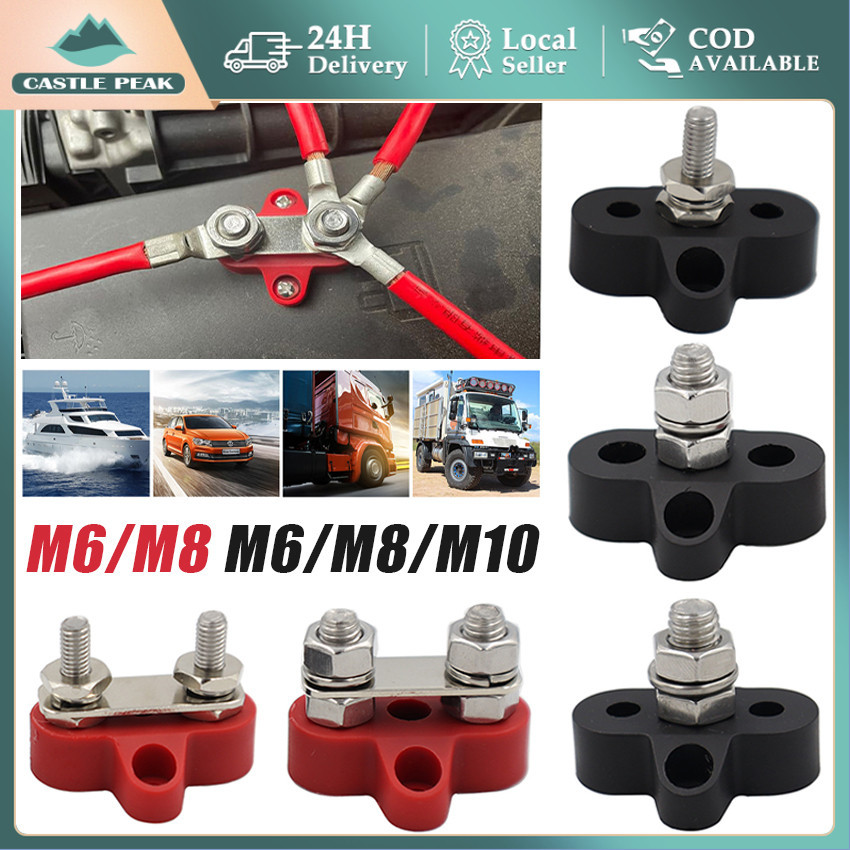 Jual M6/M8 Terminal Block Studs DC12V24V Junction Block Bus Bar | Shopee Indonesia