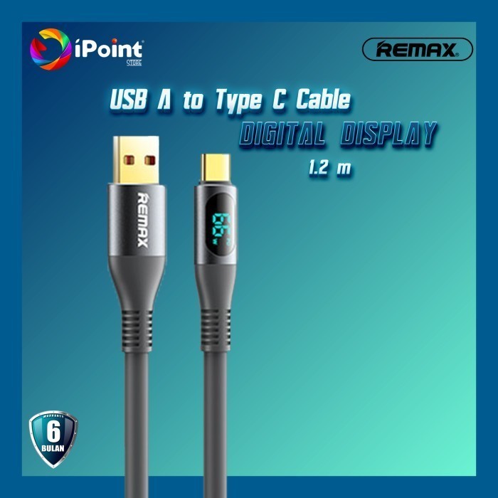 Jual Remax USB A to Type C Data Cable with Digital Display 1.2 Meter ...