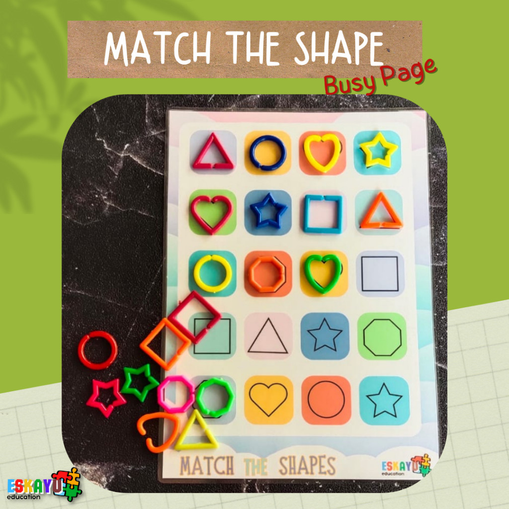 Jual Eskayu Education - Busy Page Match the Shapes / papan geometri ...