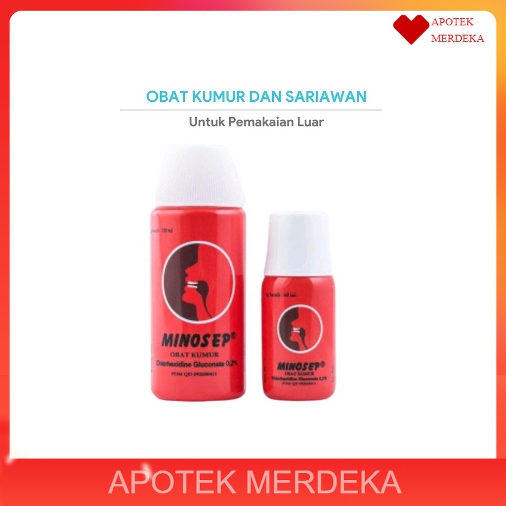 Jual Minosep obat kumur / Minosep Mencegah gingivitis, sariawan, bau ...
