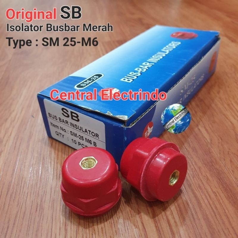 Jual (Grosir/10pcs) Isolator Busbar SB SM 25-M6 Merah | Shopee Indonesia