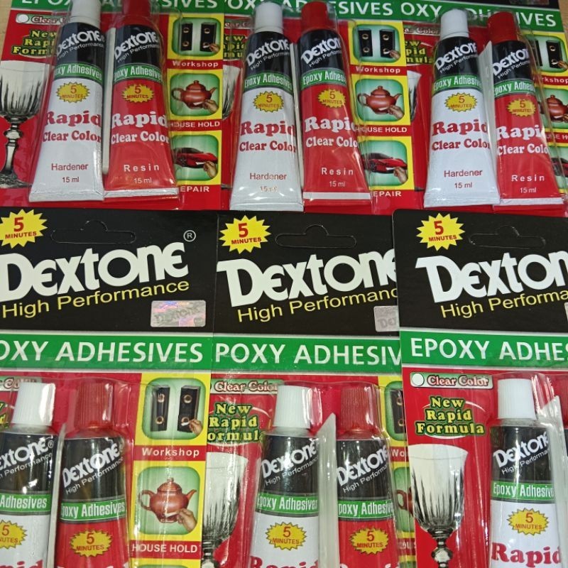 Jual Lem Dextone Epoxy adhesive 5 menit dextone rapid clear color ...