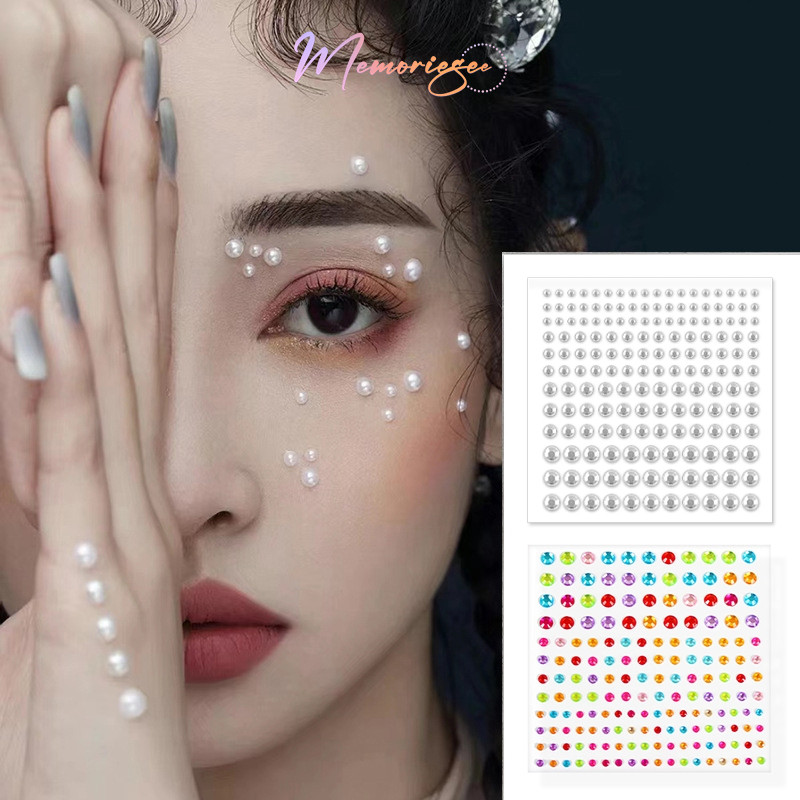 Jual COD- Stiker Diamond 3D Face Gems Sticker Warna Stiker Wajah ...