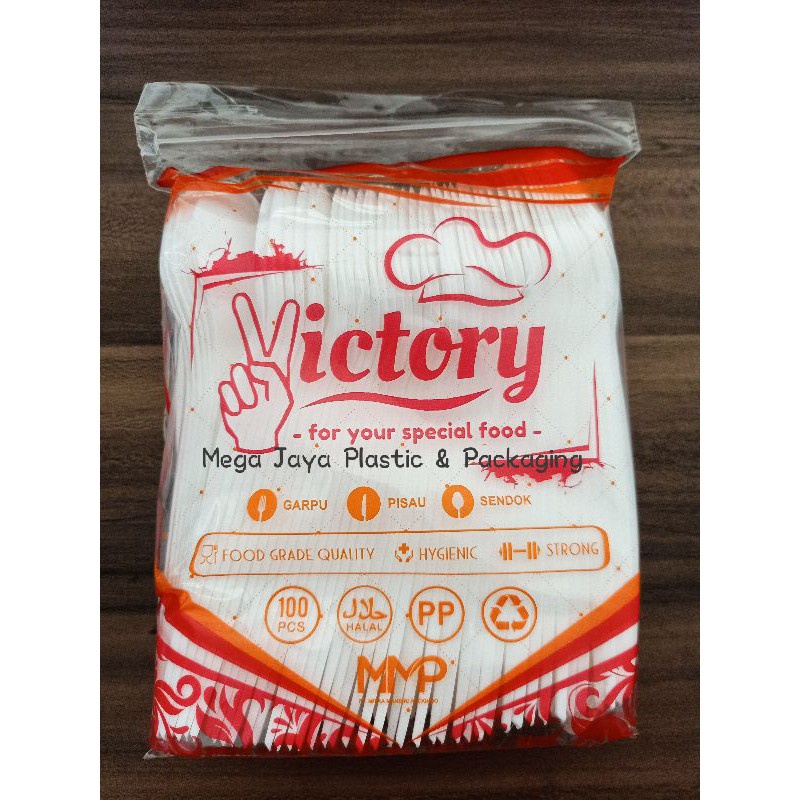 Jual Sendok Makan PP Putih/Dop Victory isi 100pcs/pack | Shopee Indonesia