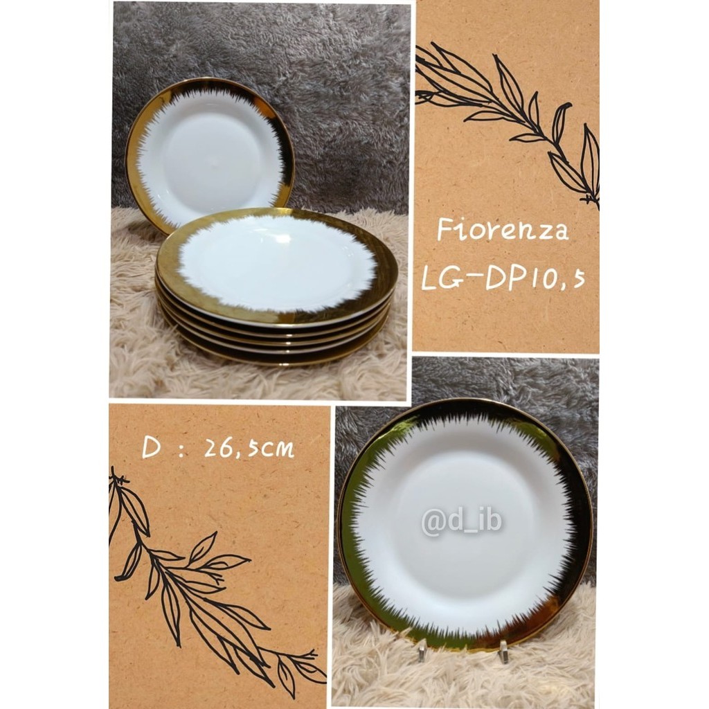 Jual Piring Makan Gold Ceper Keramik 10,5" Fiorenza | Shopee Indonesia