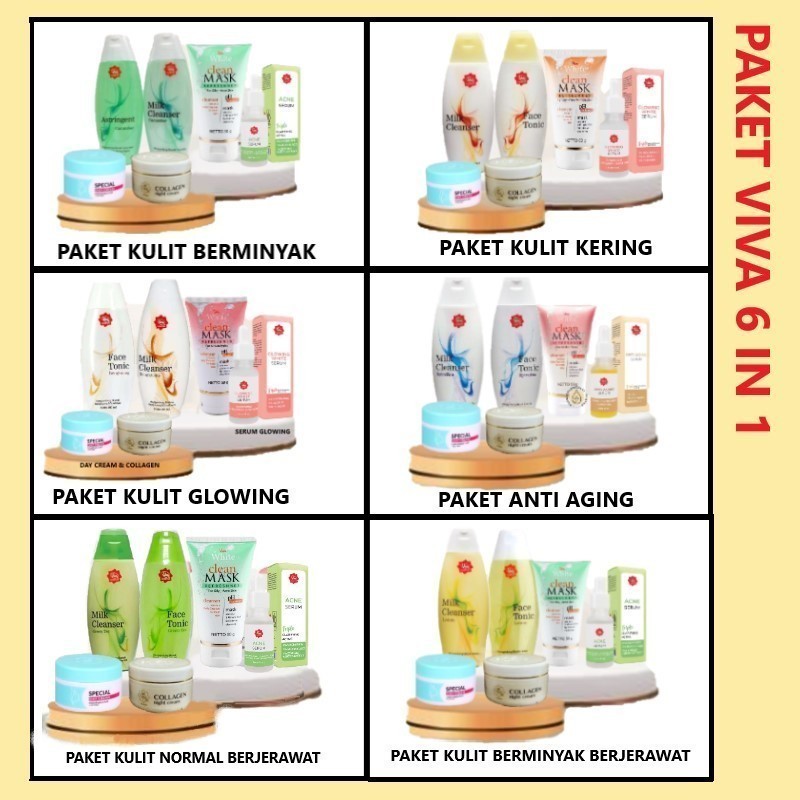 Jual Paket Viva 6 in 1 Paket perawatan untuk Kering / Berjerawat ...