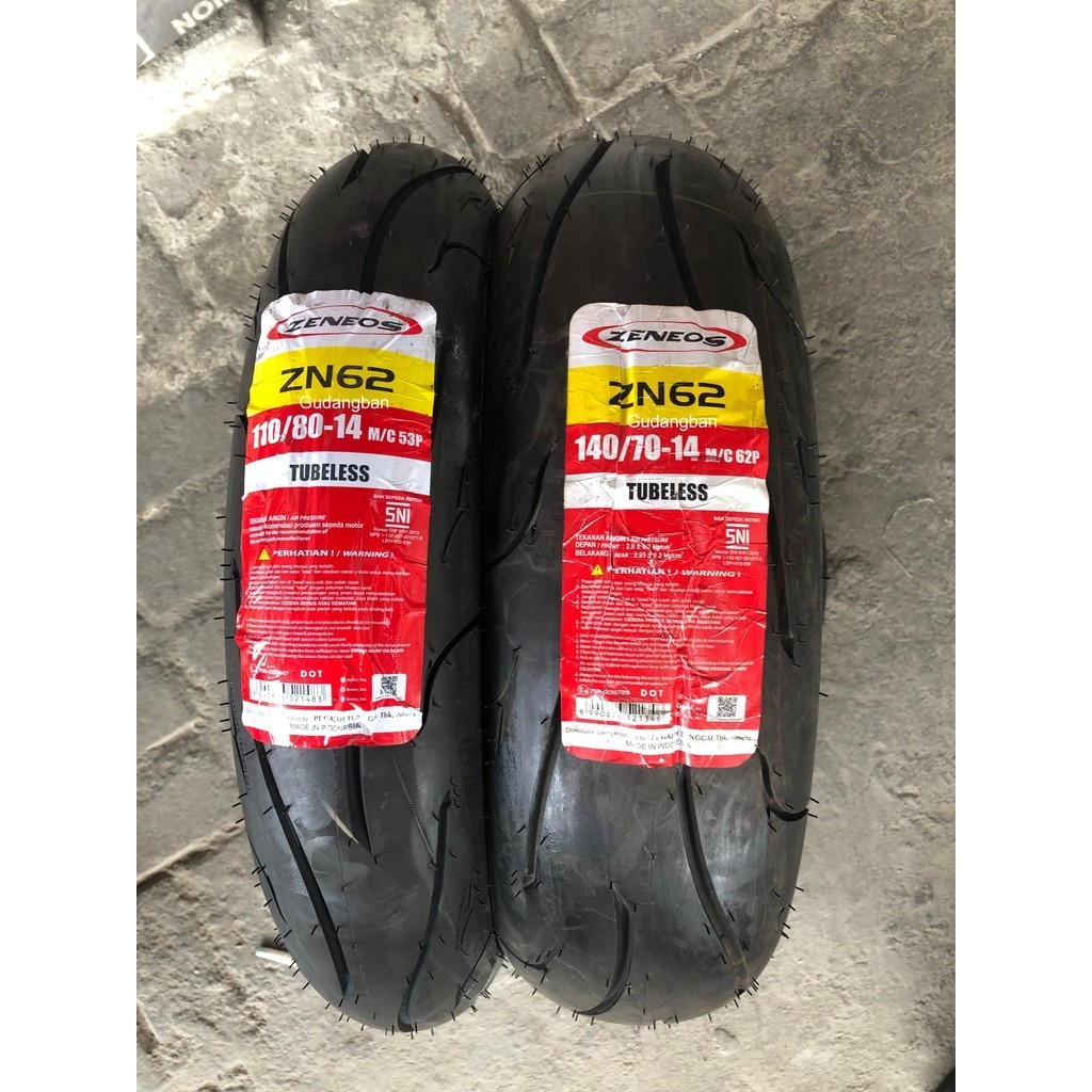 Jual ( PAKET 2 BAN -RING 14 ) 110 80 14 & 140 70 14 ZN62 !! ZENEOS ZN ...